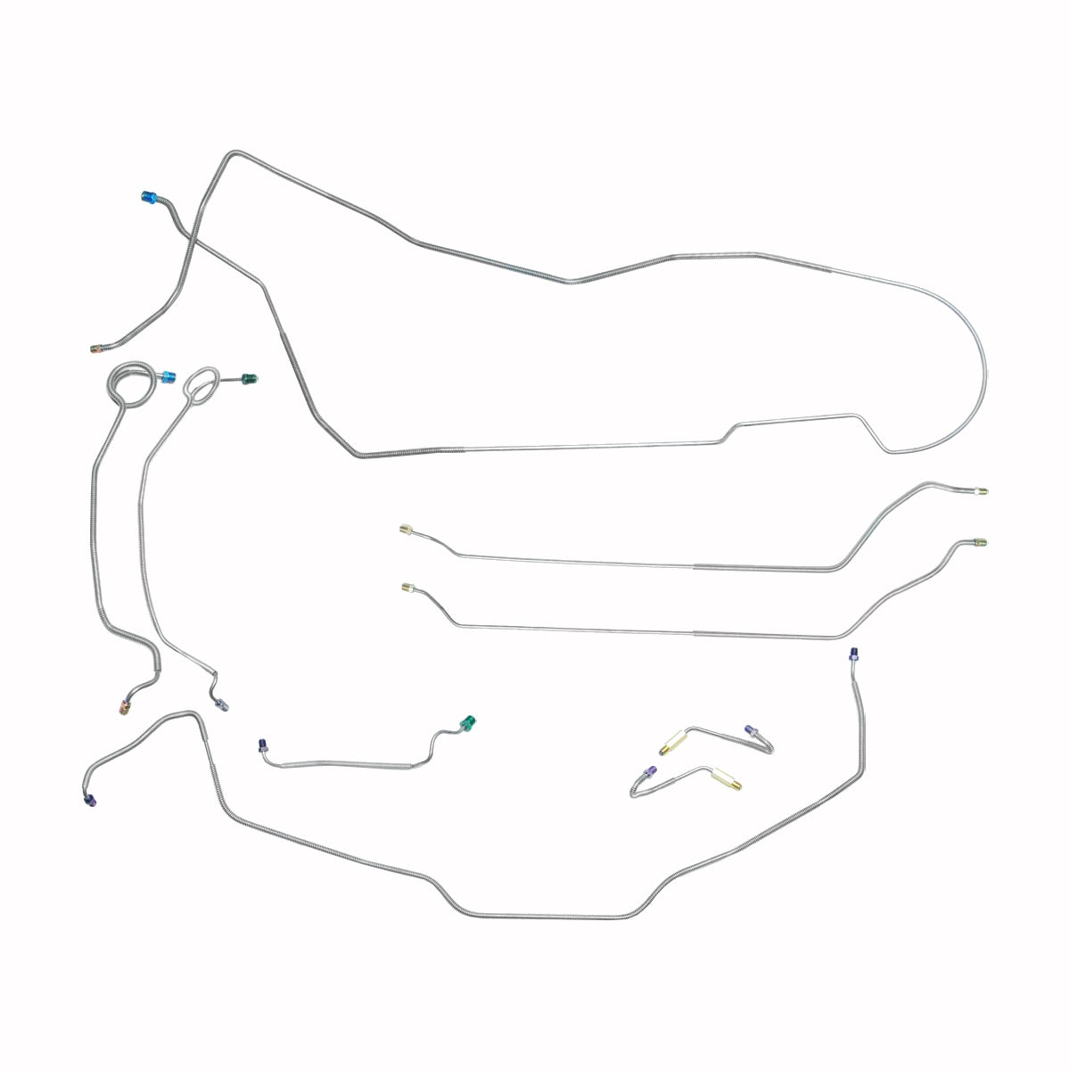 1970 Chevrolet Chevelle/Malibu/SS Hardtop Manual Drum Brake Line Kit w ...