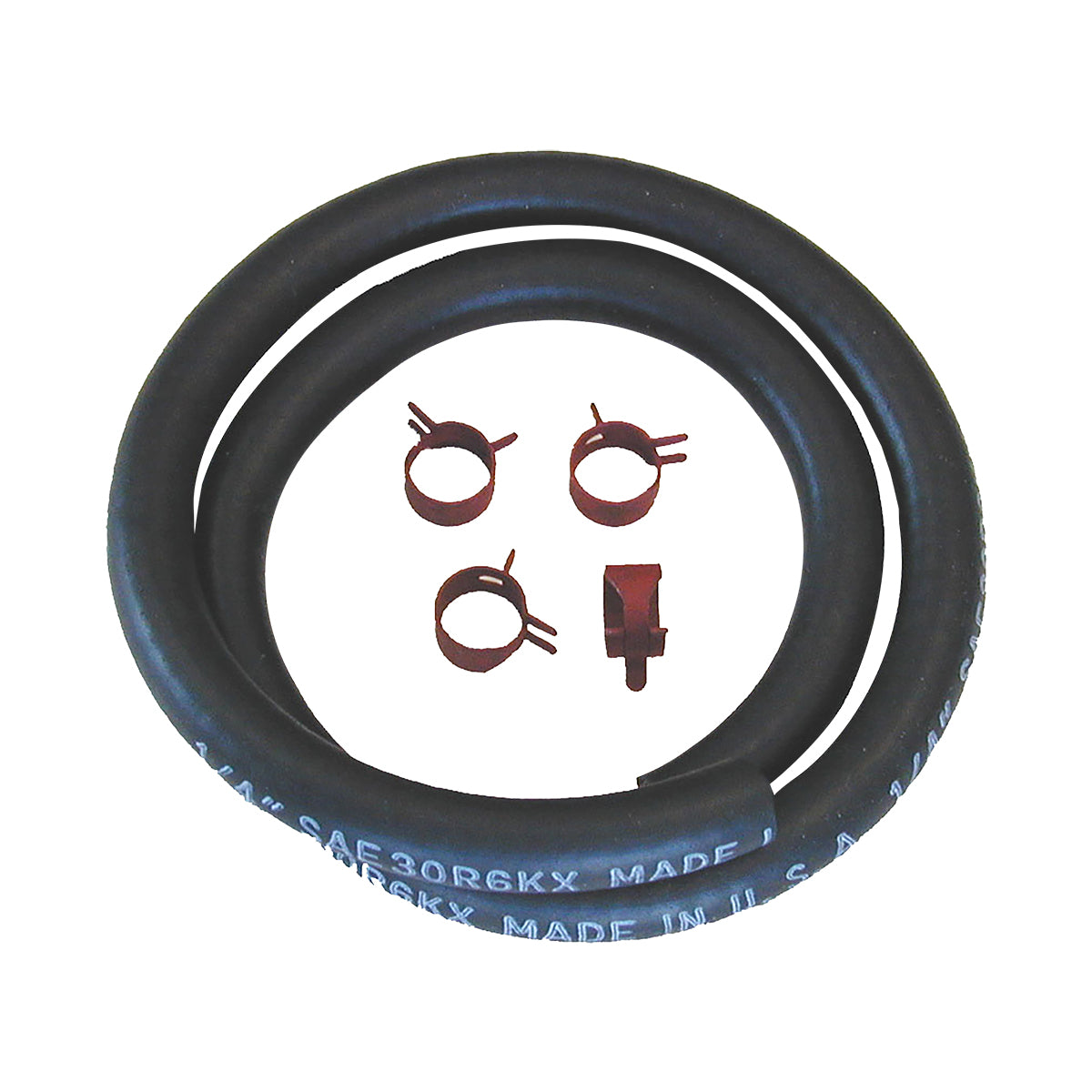 Rubber Fuel Line Kits - 1/4" (2') Hose with 4 Correct Color Clips ...