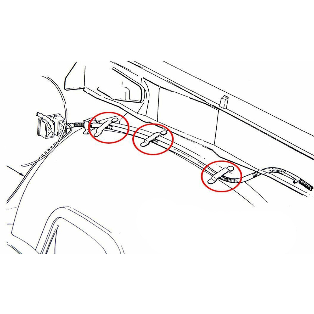 1968-72 Cutlass Olds Inner Fender Well Wiring Harness Plastic Clips 3p ...