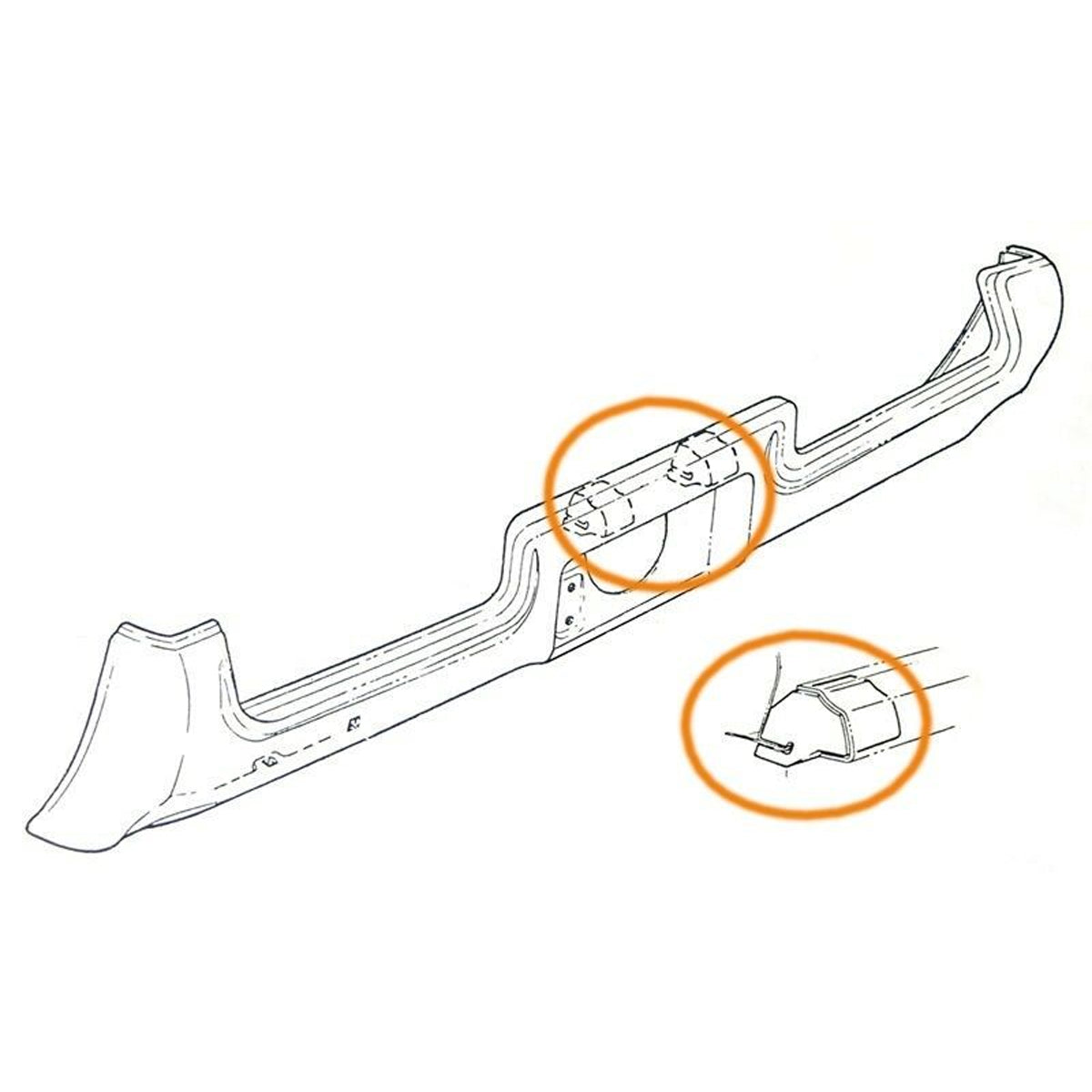 1969 Pontiac, Lemans, Tempest, GTO Rear Bumper Rubber Impact Bumpers 2 ...