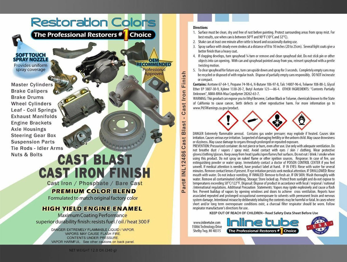 Cast Iron Spray Paint for Calipers and Masters 1pc – Inline Tube