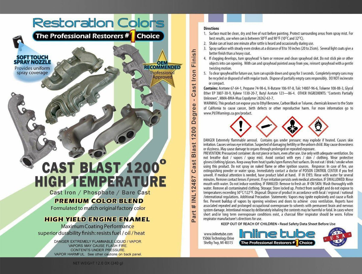 Cast Iron, High Temperature Manifold Paint 1pc – Inline Tube