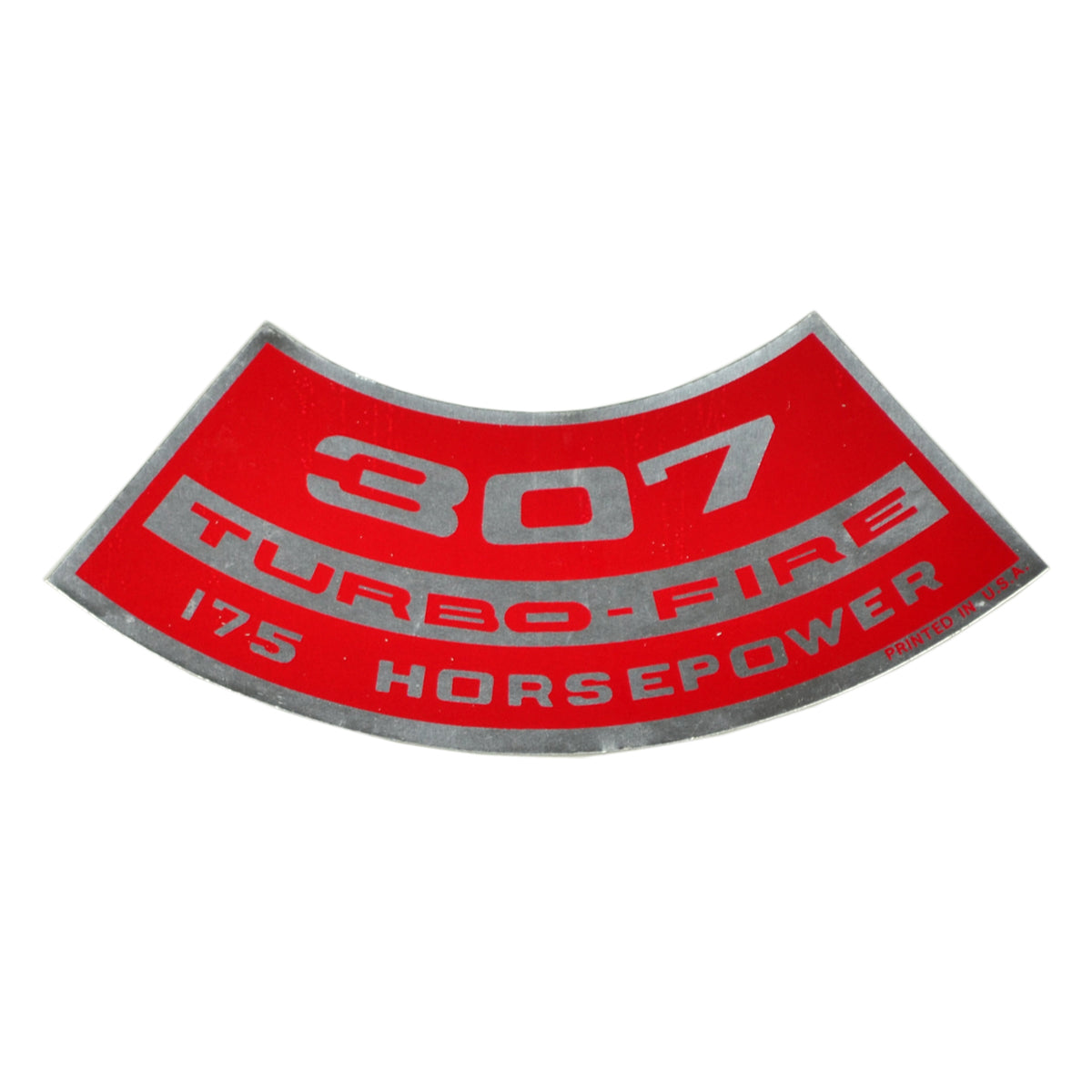 307 TURBO-FIRE 175 HP Small Block Air Cleaner Decal. – Inline Tube