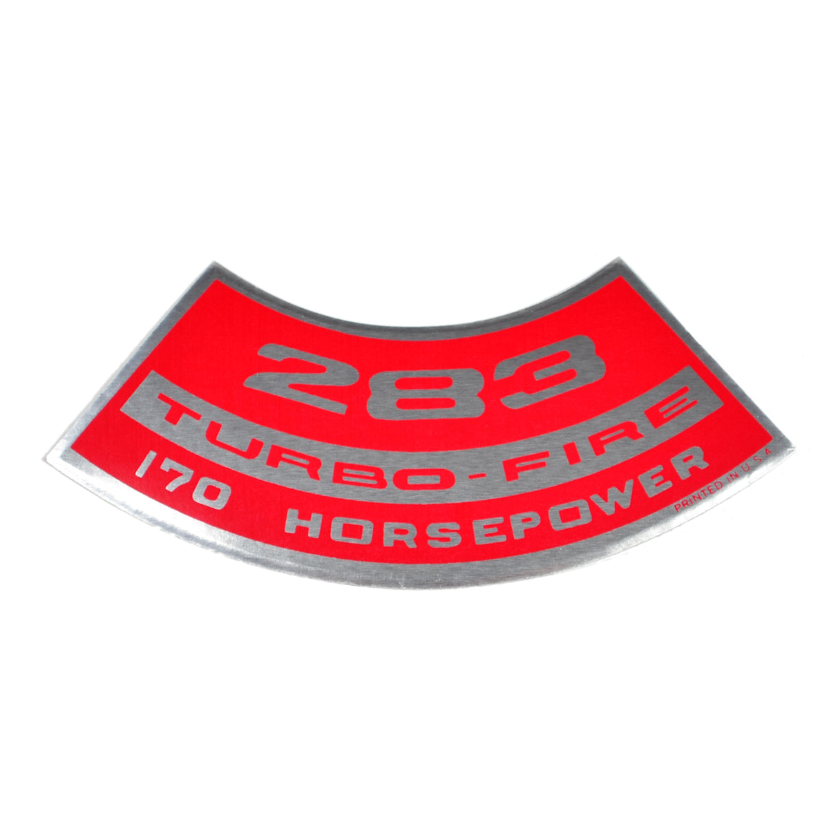 283 TURBO-FIRE 170 HP Small Block Air Cleaner Decal. – Inline Tube