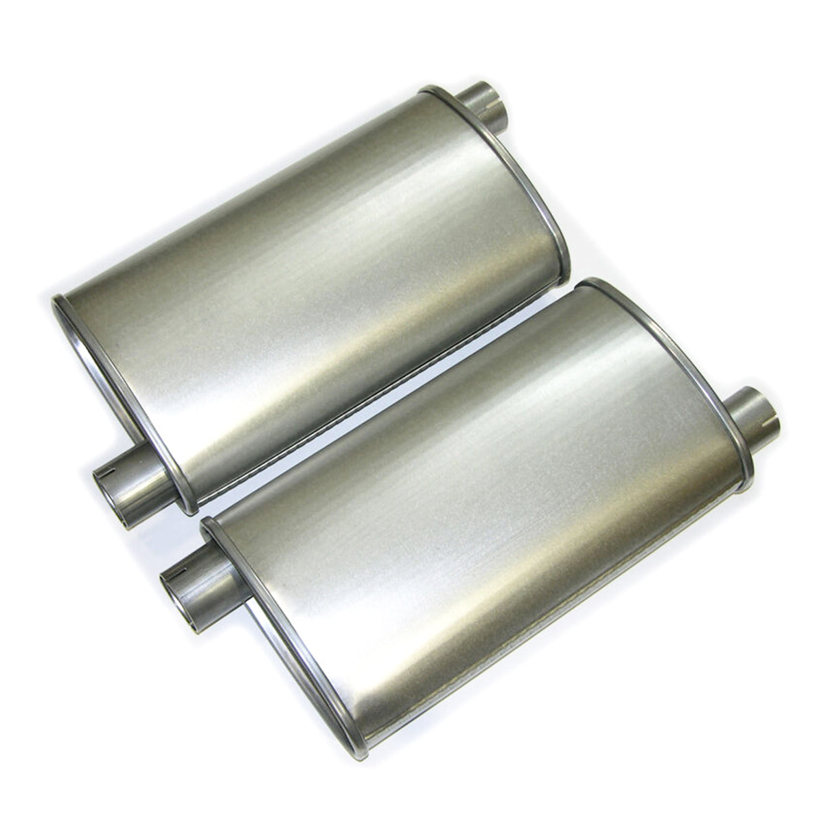 1968-72 Cutlass 442 17" Offset Muffler 2-1/4" Inlet, 2" Outlet, Stock ...